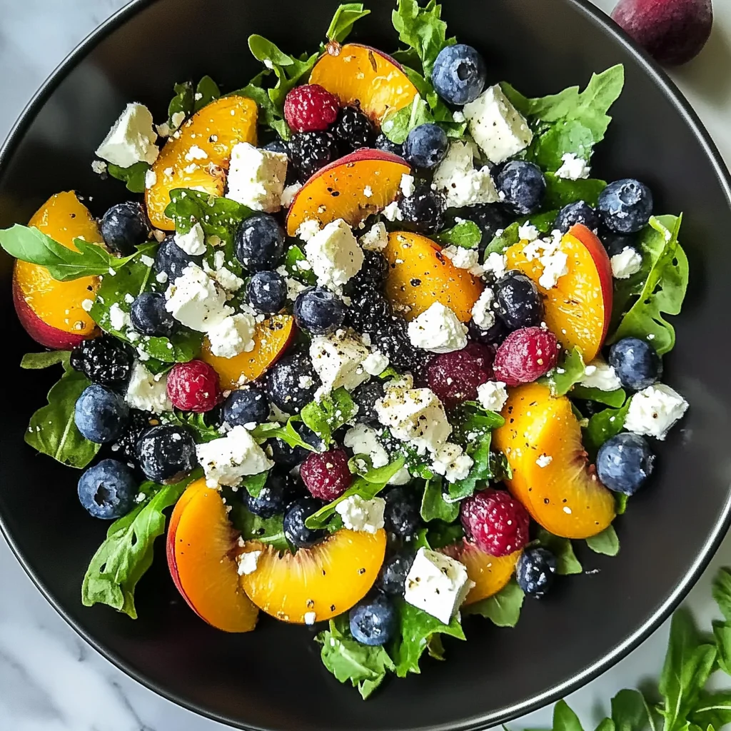 Blueberry Peach Feta Salad - The Perfect Summer Delight
